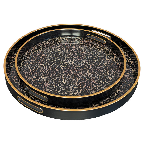 Laurence Llewelyn-Bowen LLB - Round tray-set of 2 - Roxy Leopard | Wayfair.co.uk